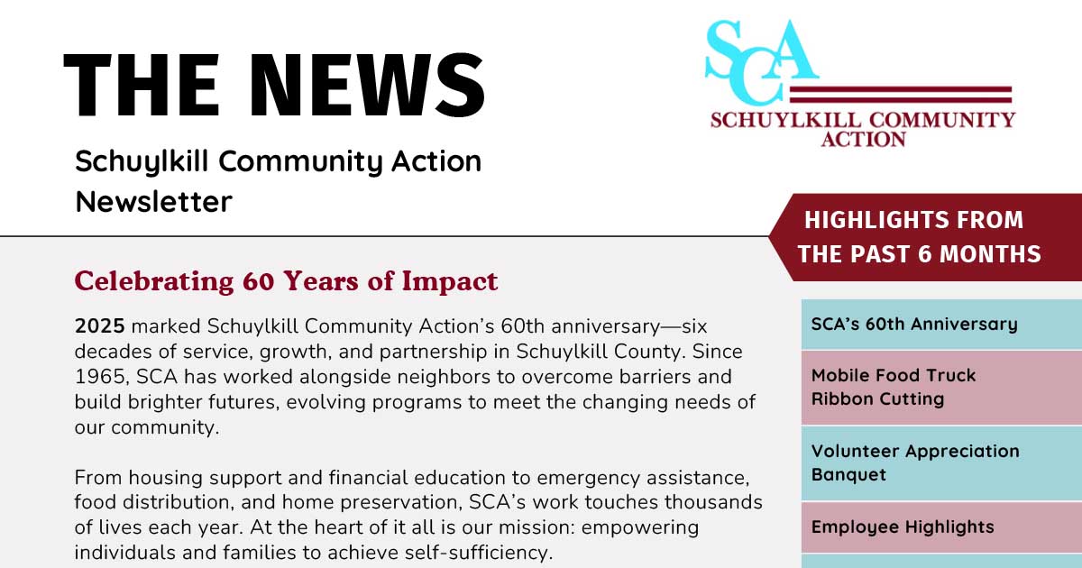 Quarterly Newsletter - January 2026 - Schuylkill Community Action