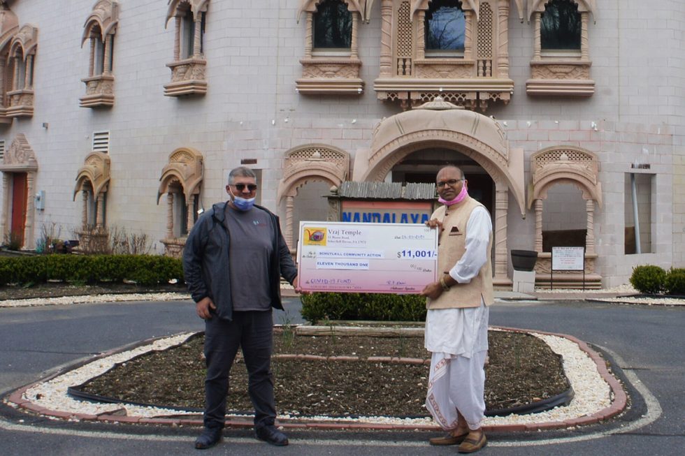 VRAJ Hindu Temple makes $11,001 Donation - Schuylkill Community Action